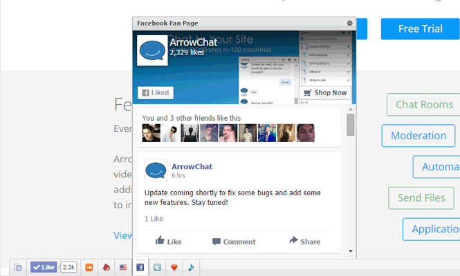 Facebook Fan Page - ArrowChat Application