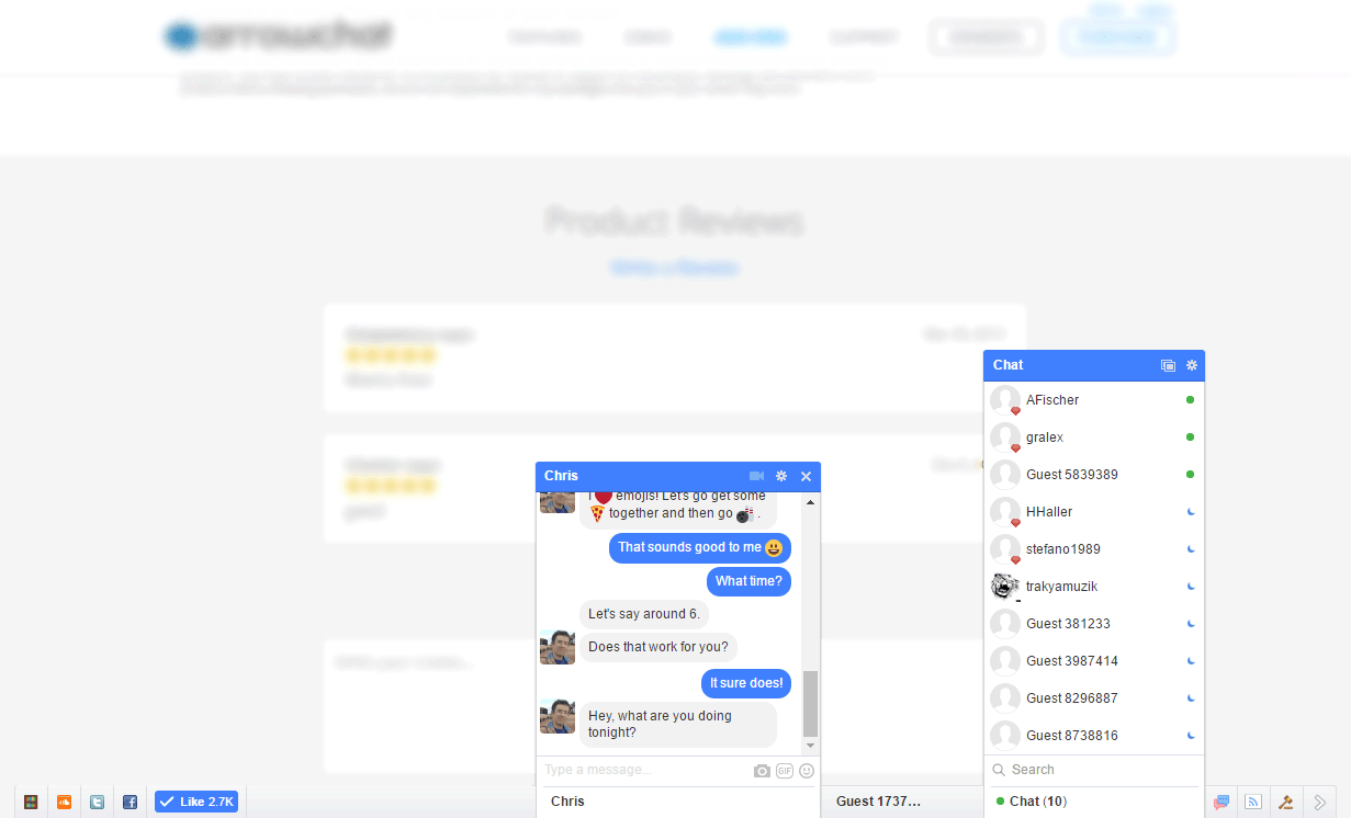 Facebook (No Bar) - ArrowChat Theme